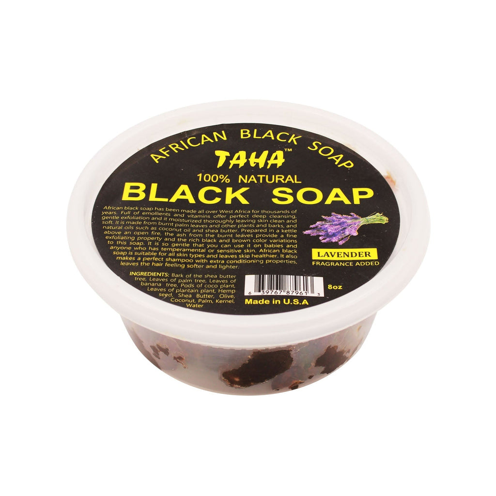 TAHA 100% NATURAL AFRICAN BLACK SOAP - LAVENDER 8OZ - Beautylicious Canada