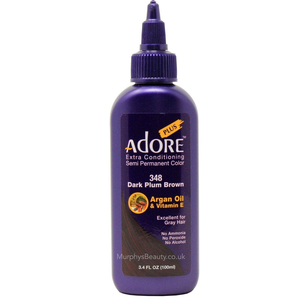 ADORE PLUS SEMI-PERMANENT HAIR COLOR 348 DARK PLUM BORWN 3.4OZ ...