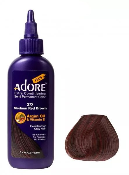 ADORE PLUS SEMI-PERMANENT HAIR COLOR 372 MEDIUM RED BROWN 3.4OZ ...
